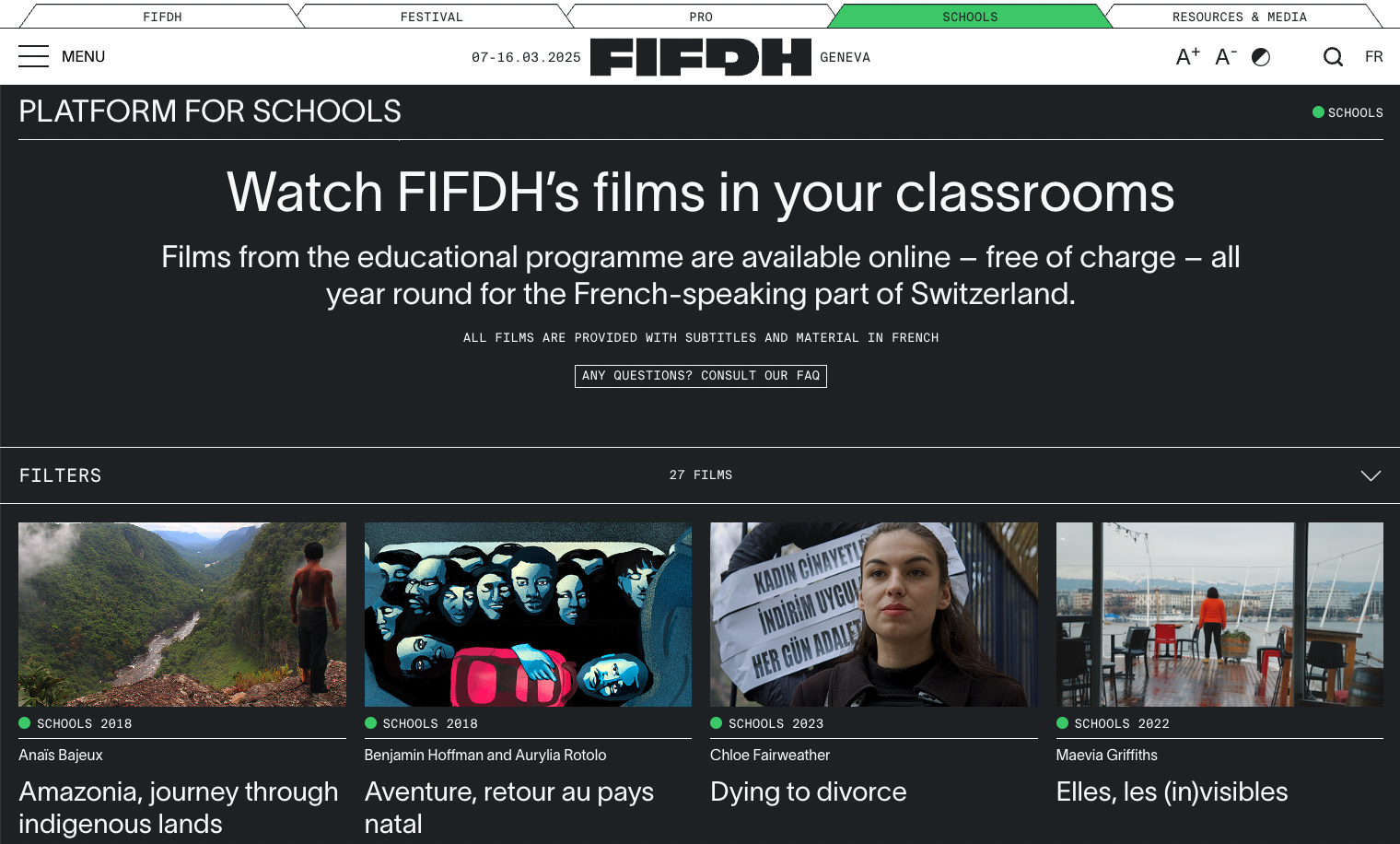 Back to school — new films to watch in class - FIFDH